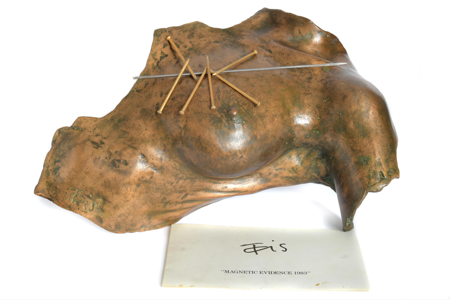 Bronze « Magnétic évidence 1983 » signé Takis