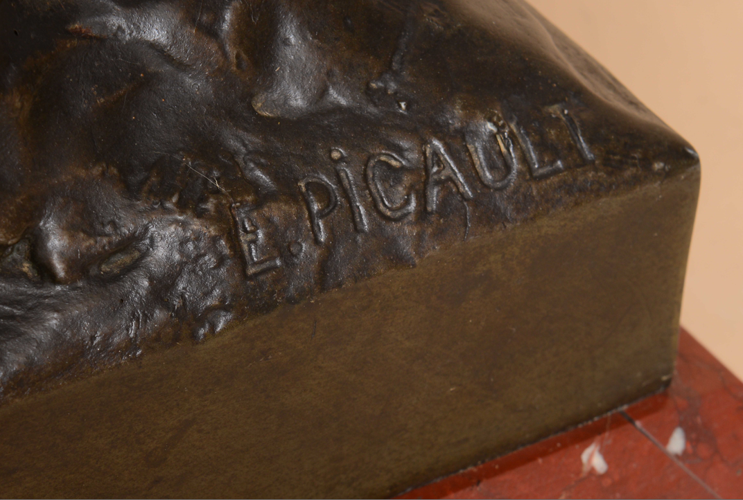 Grand penseur en régule – « La Pensée brisant ses chaînes » – Signé ...